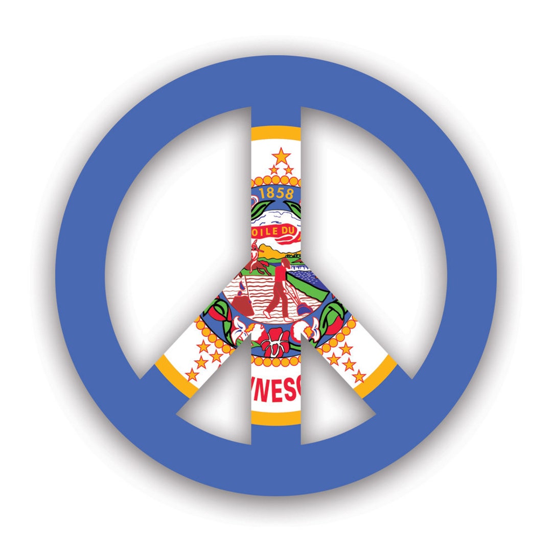 Minnesota Flag Peace Symbol Sticker - Decal - American Made - UV ...