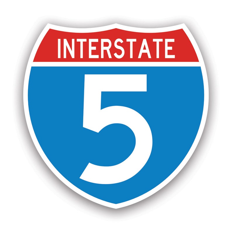Interstate 5 Highway Sign Sticker Decal American Made UV - Etsy