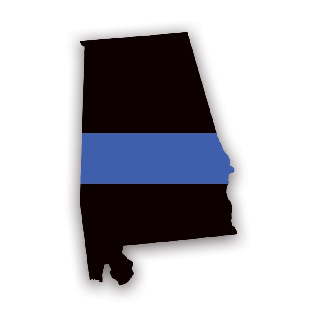 Alabama State Shaped the Thin Blue Line Sticker Decal American Made UV ...
