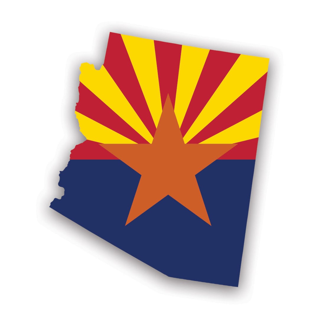 Arizona State Shaped Flag Sticker - Decal - American Made - UV ...