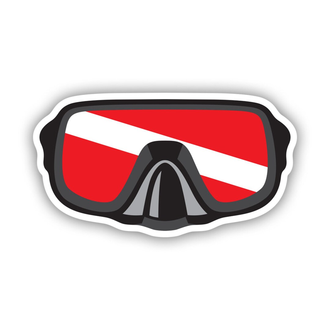 Scuba Flag Diver Mask Sticker - Decal - American Made - UV Protected ...