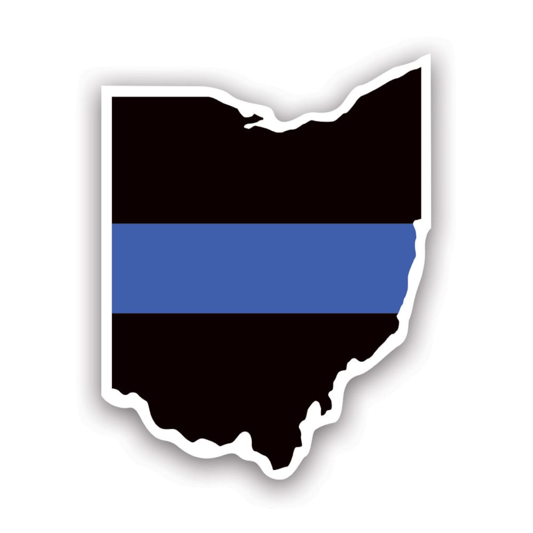 Ohio State Shaped the Thin Blue Line Sticker - Decal - American Made ...