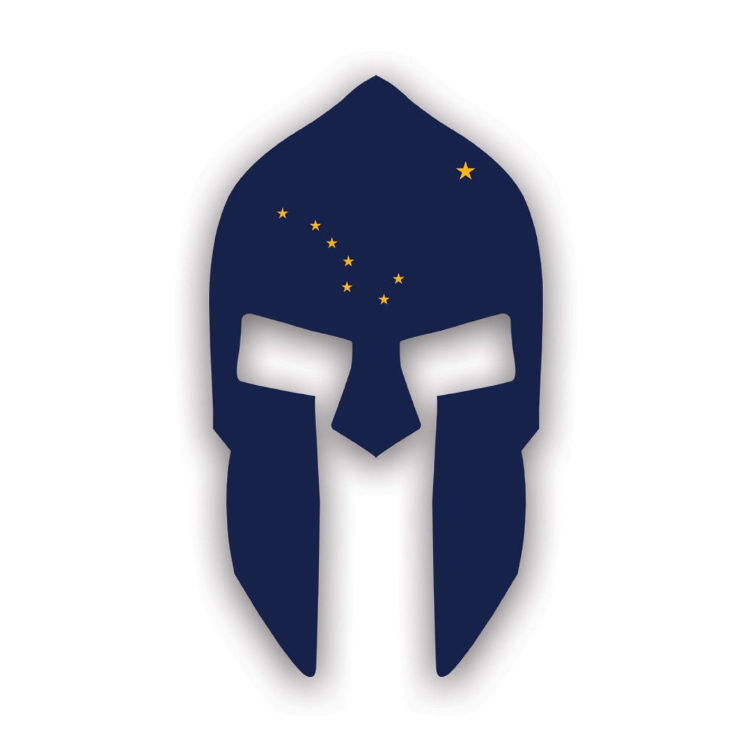 Alaska Flag Spartan Helmet Sticker - Decal - American Made - UV ...