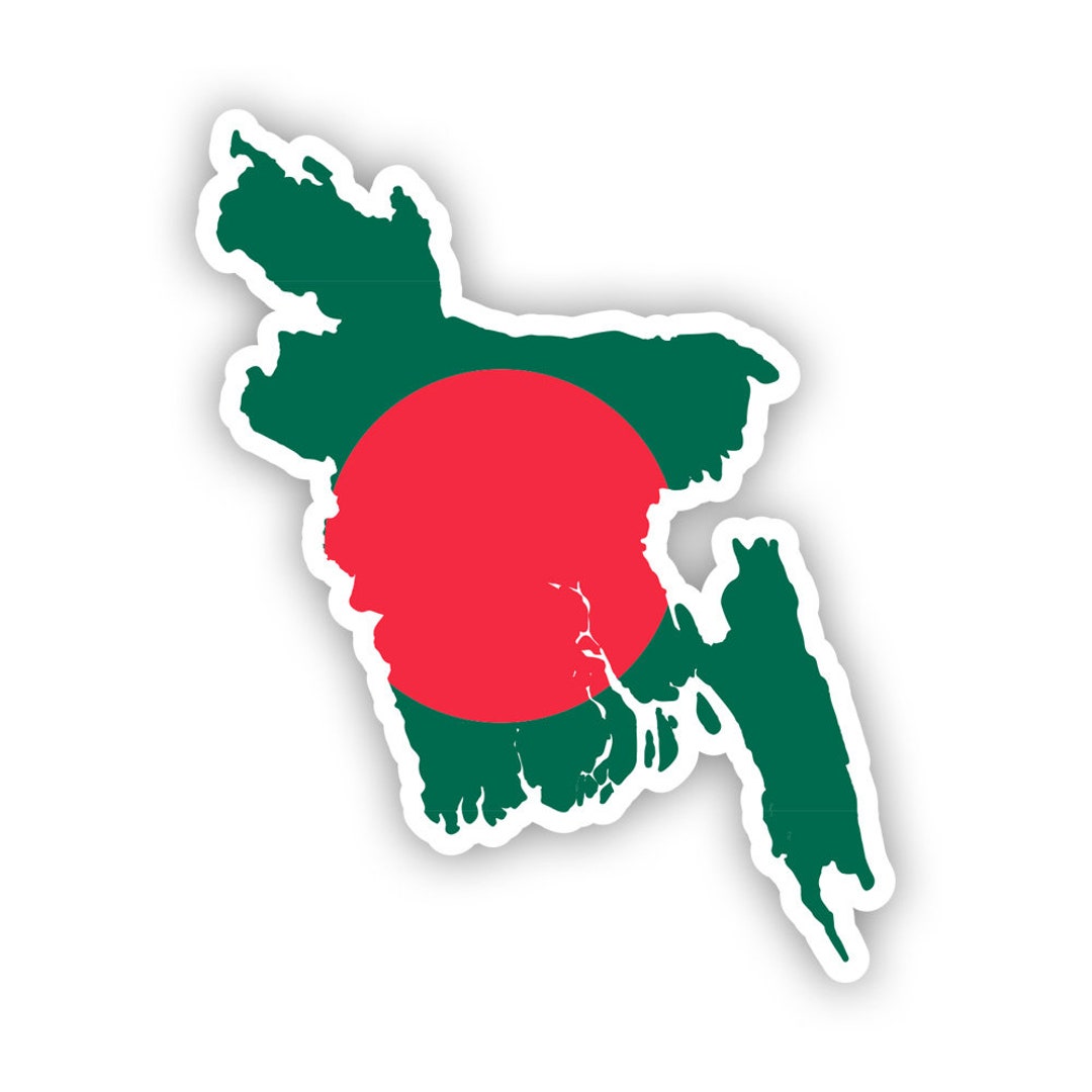Bangladeshi Shaped Bangladesh Flag Sticker Decal American Made UV ...