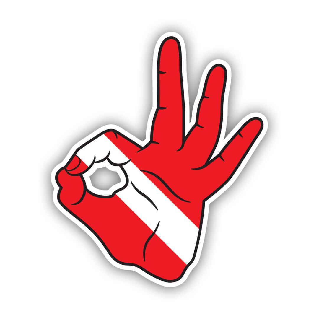 Scuba Dive Sticker - Decal - American Made - UV Protected - Ok Hand ...