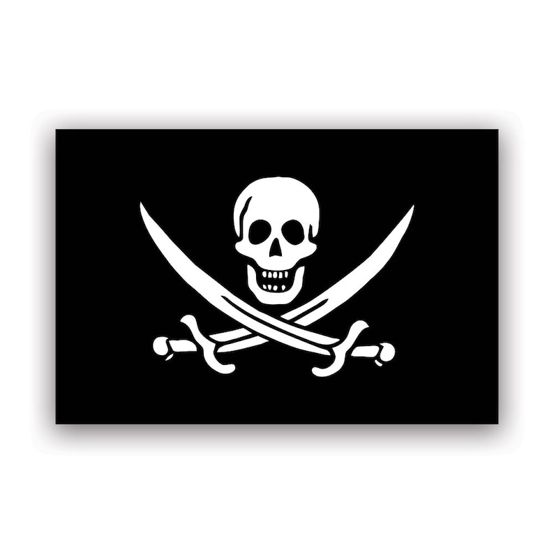 Jolly Roger Calico Jack Rackham Flag Sticker Decal - Etsy