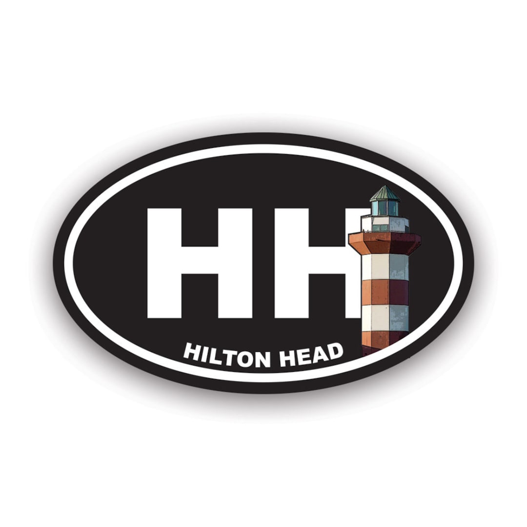 Oval HH Hilton Head Island Lighthouse Sticker - Decal - American Made ...