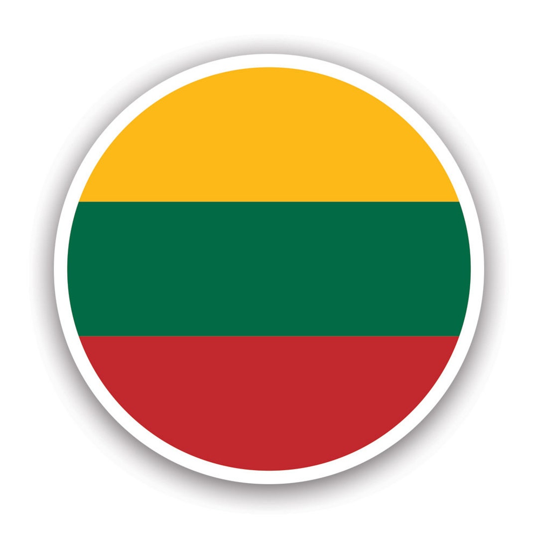 Round Lithuanian Flag Sticker - Decal - American Made - UV Protected ...