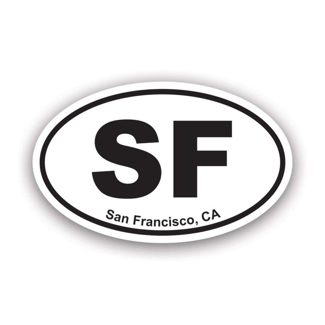Oval SF San Francisco Sticker - Decal - American Made - UV Protected ...