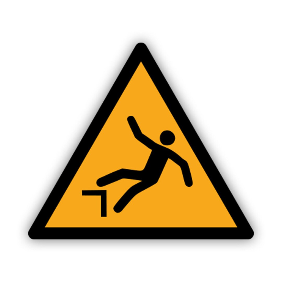 W008 Drop or Fall Hazard Sticker Decal American Made UV Protected Iso ...