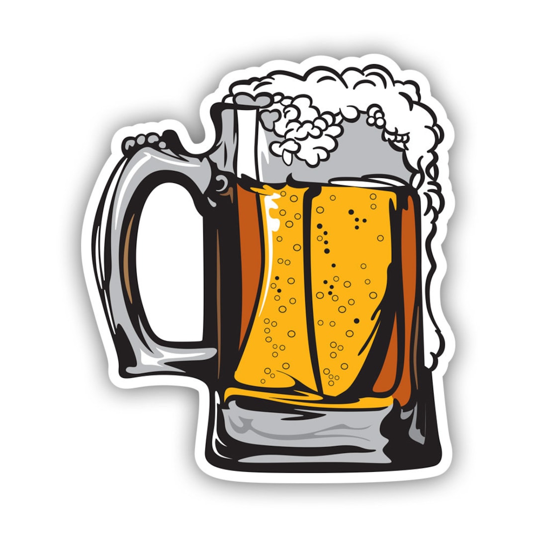 Ice Cold Glass of Beer Sticker - Decal - American Made - UV Protected ...