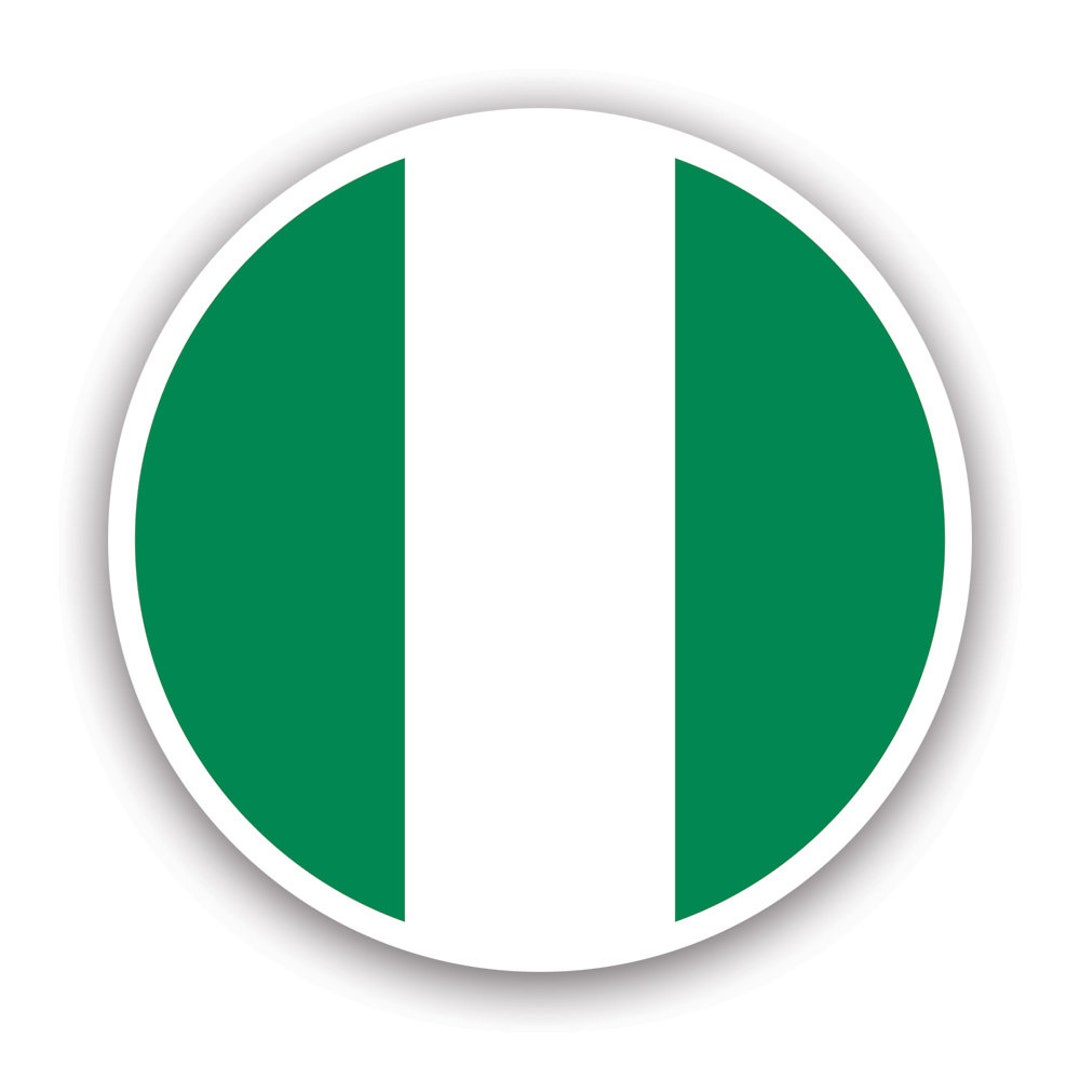 Round Nigerian Flag Sticker - Decal - American Made - UV Protected ...