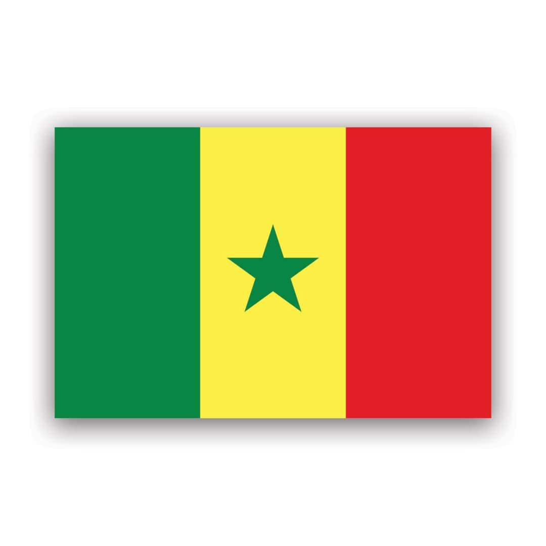 Senegalese Flag Sticker - Decal - American Made - UV Protected ...
