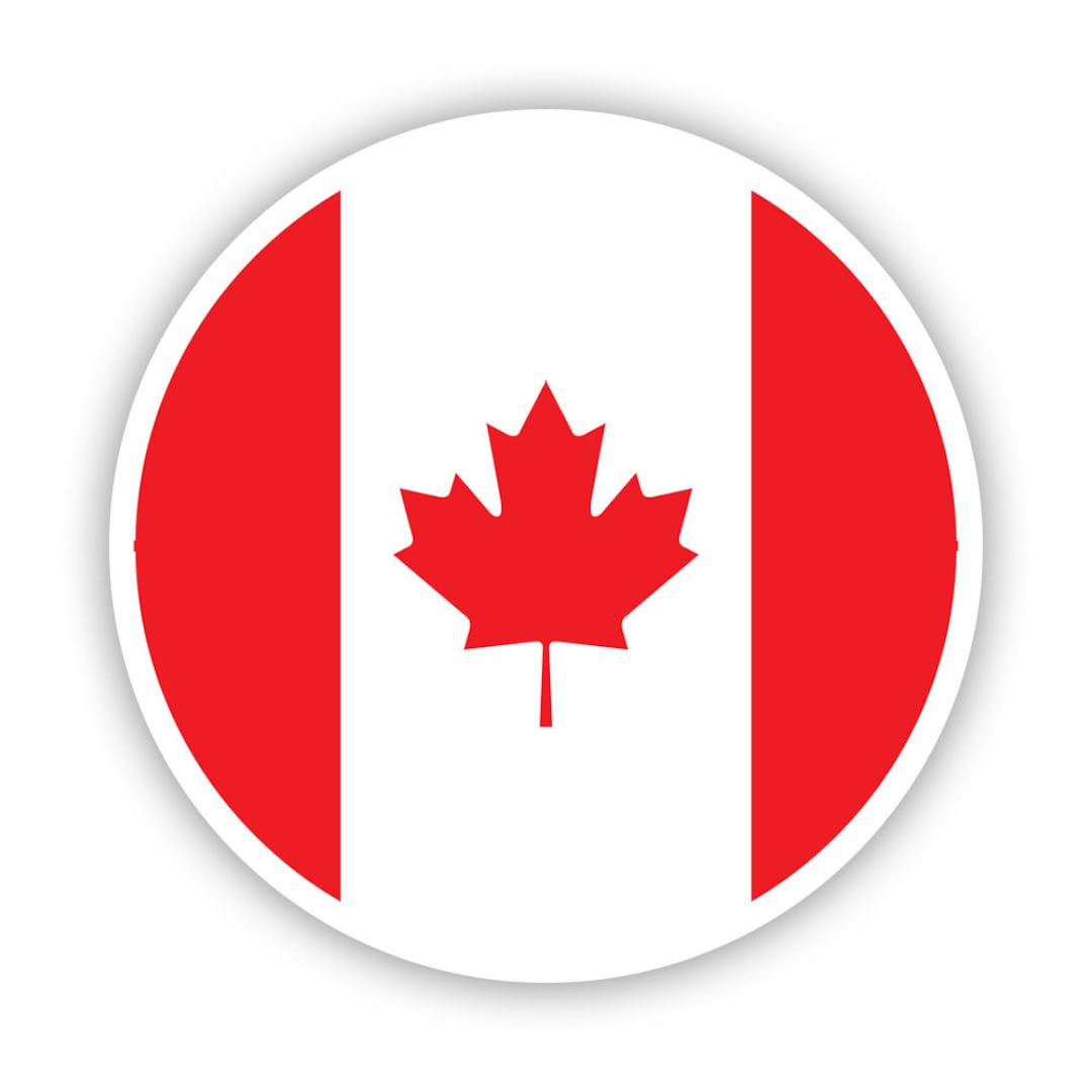 Round Canadian Flag Sticker - Decal - American Made - UV Protected ...