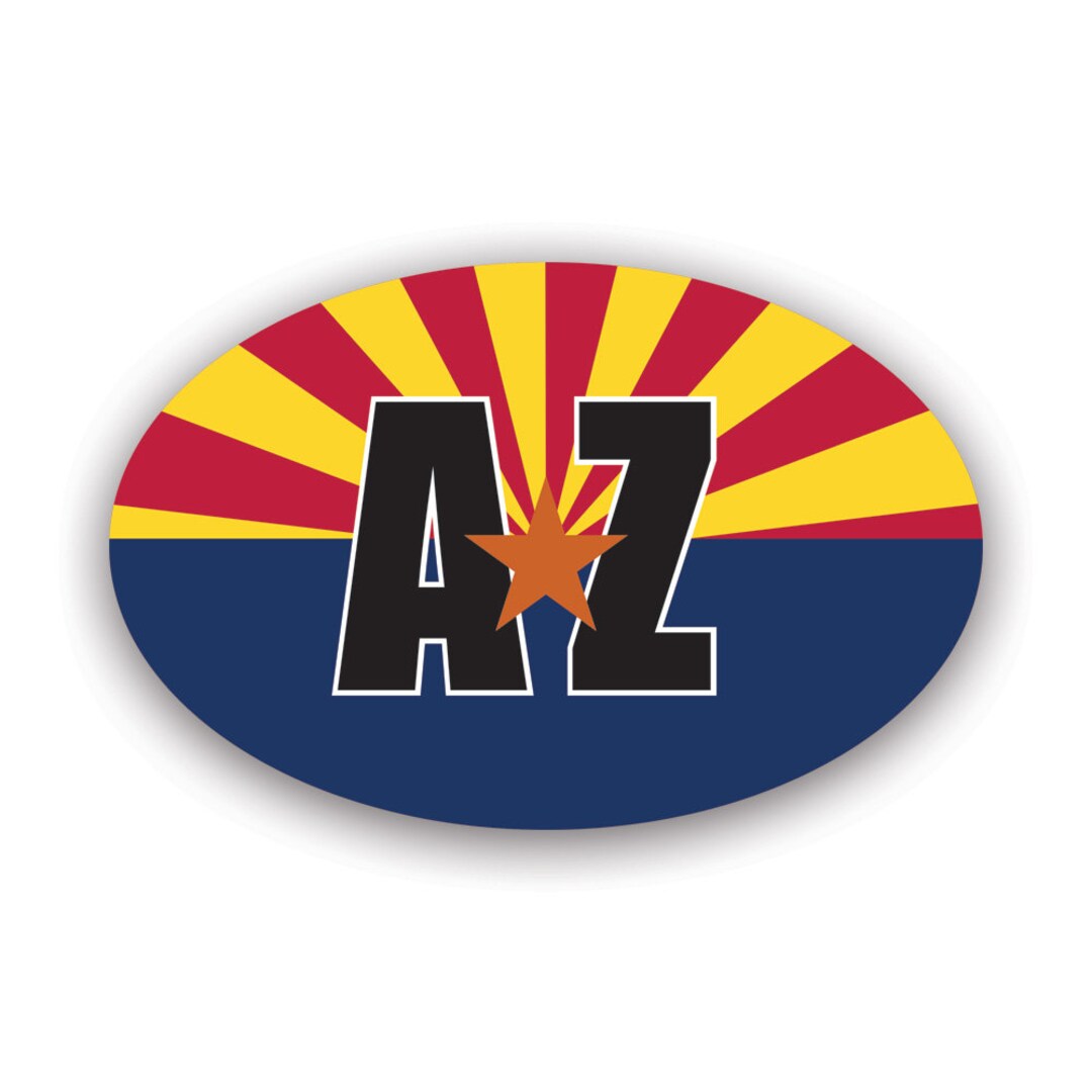 Oval Arizona Flag Sticker Decal American Made UV Protected Az Oval Star ...