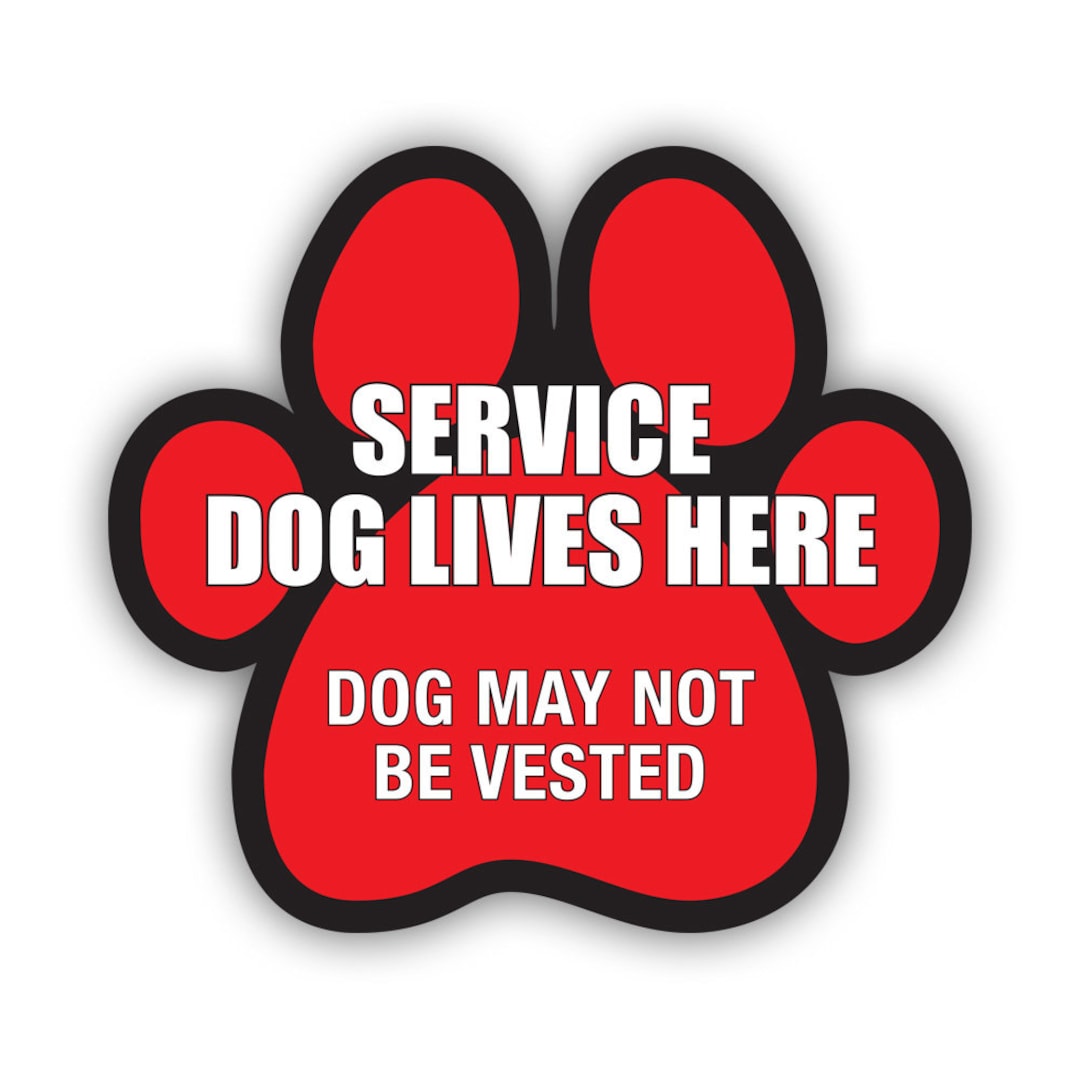 Service Dog Lives Here Sticker - Decal - American Made - UV Protected ...