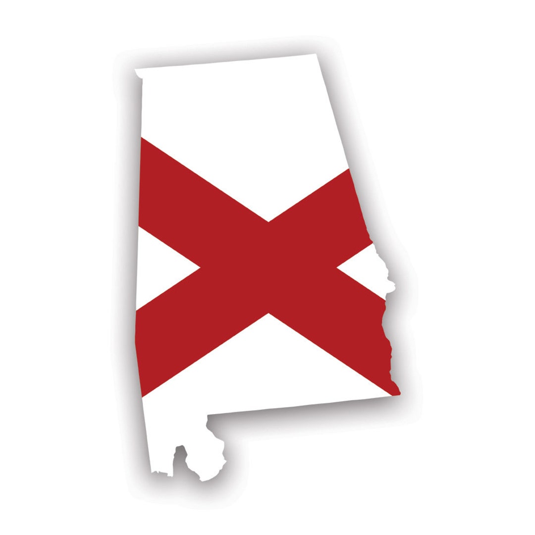 Alabama State Shaped Flag Sticker - Decal - American Made - UV ...