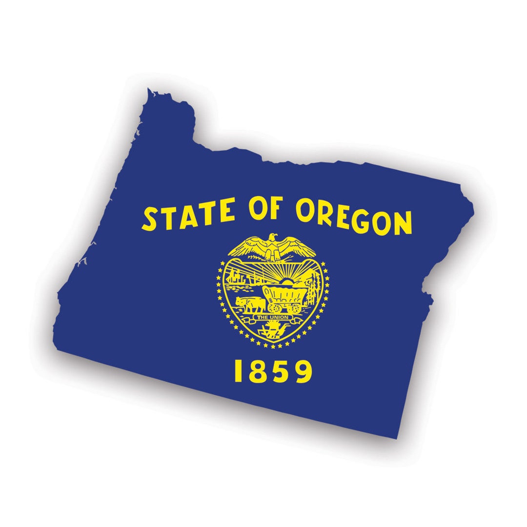 Oregon State Shaped Flag Sticker Decal American Made UV Protected Or - Etsy