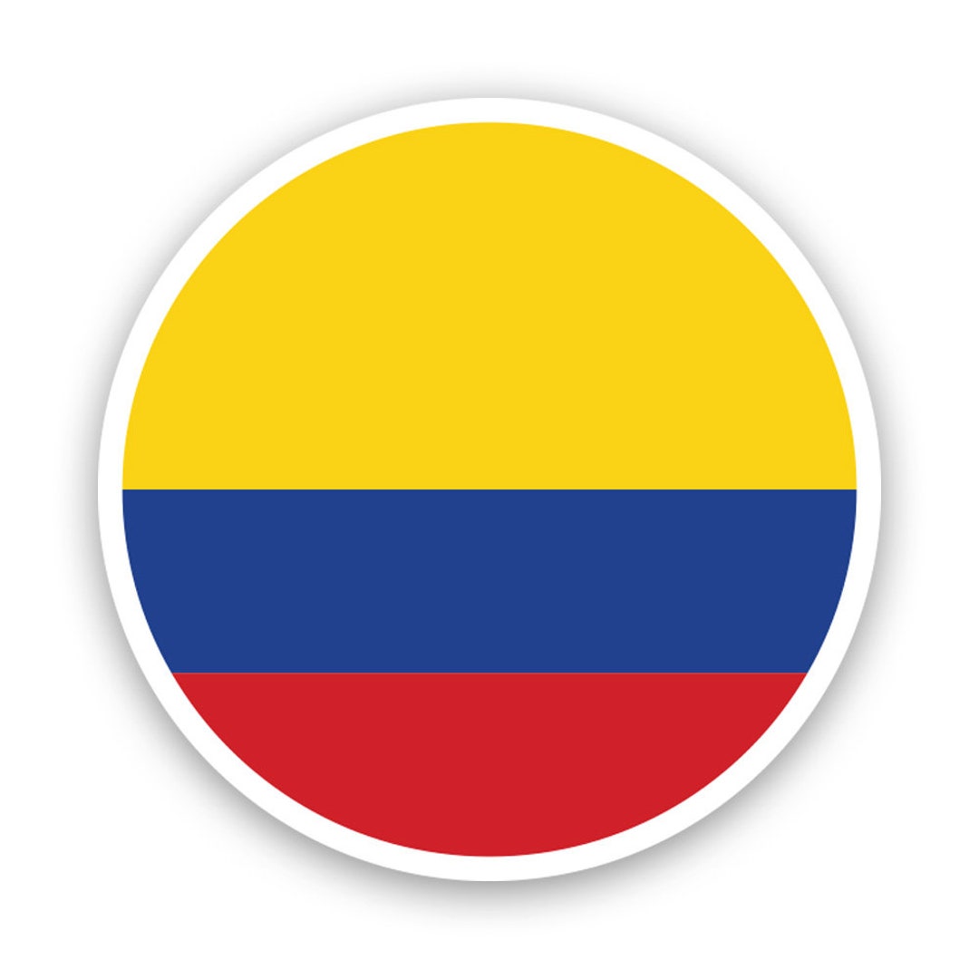 Round Colombian Flag Sticker - Decal - American Made - UV Protected ...