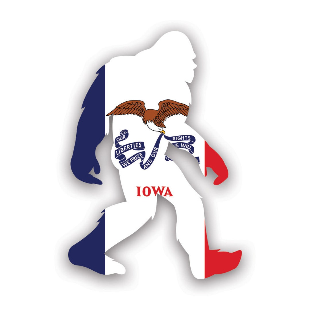 Iowa Bigfoot Sticker - Decal - American Made - UV Protected Ia Big Foot ...