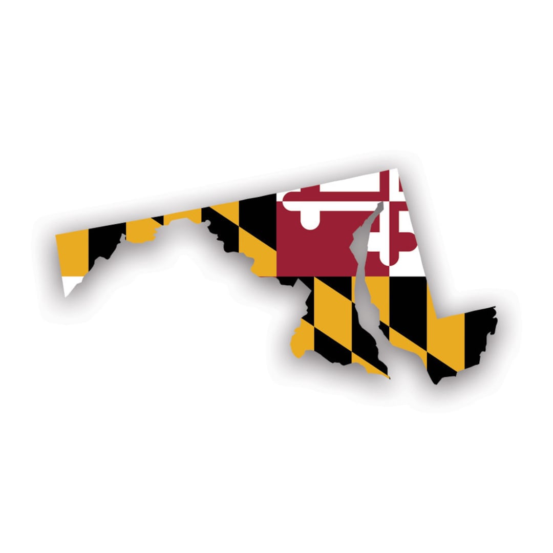 Maryland State Shaped Flag Sticker - Decal - American Made - UV ...