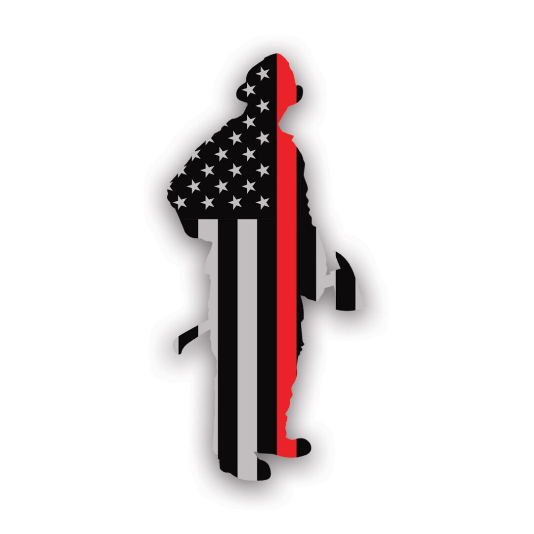 Fireman Thin Red Line Flag Sticker Decal American Made UV Protected - Etsy