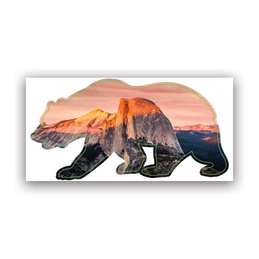 California Bear Shaped Half Dome Sticker - Decal - American Made - UV ...