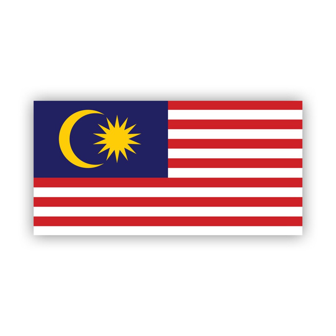 Malaysian Flag Sticker Decal American Made UV Protected Malaysia - Etsy