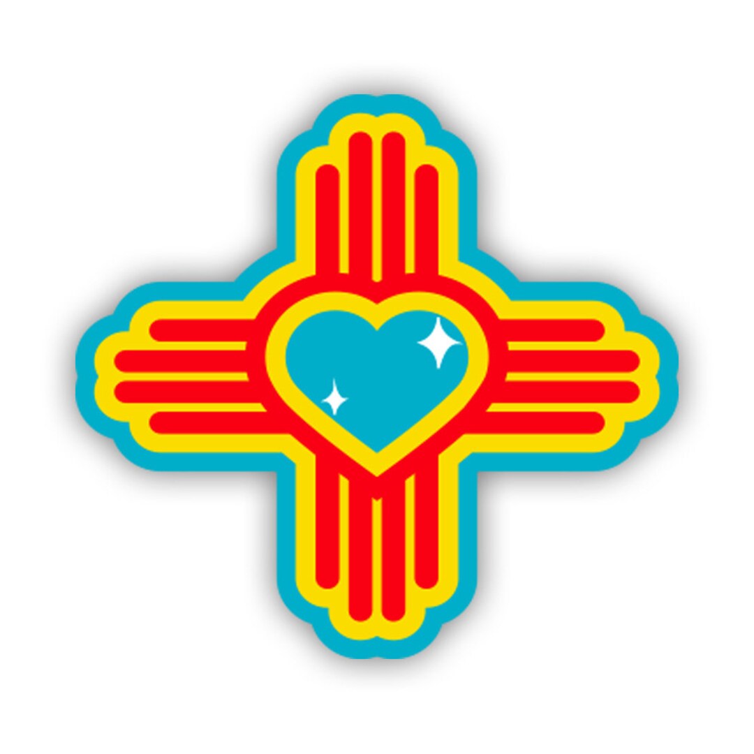 New Mexico Heart Zia Symbol Sticker Decal American Made UV Protected ...