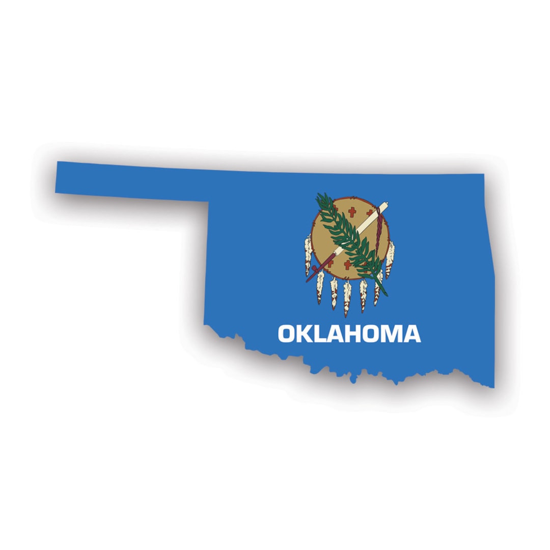 Oklahoma State Shaped Flag Sticker - Decal - American Made - UV ...