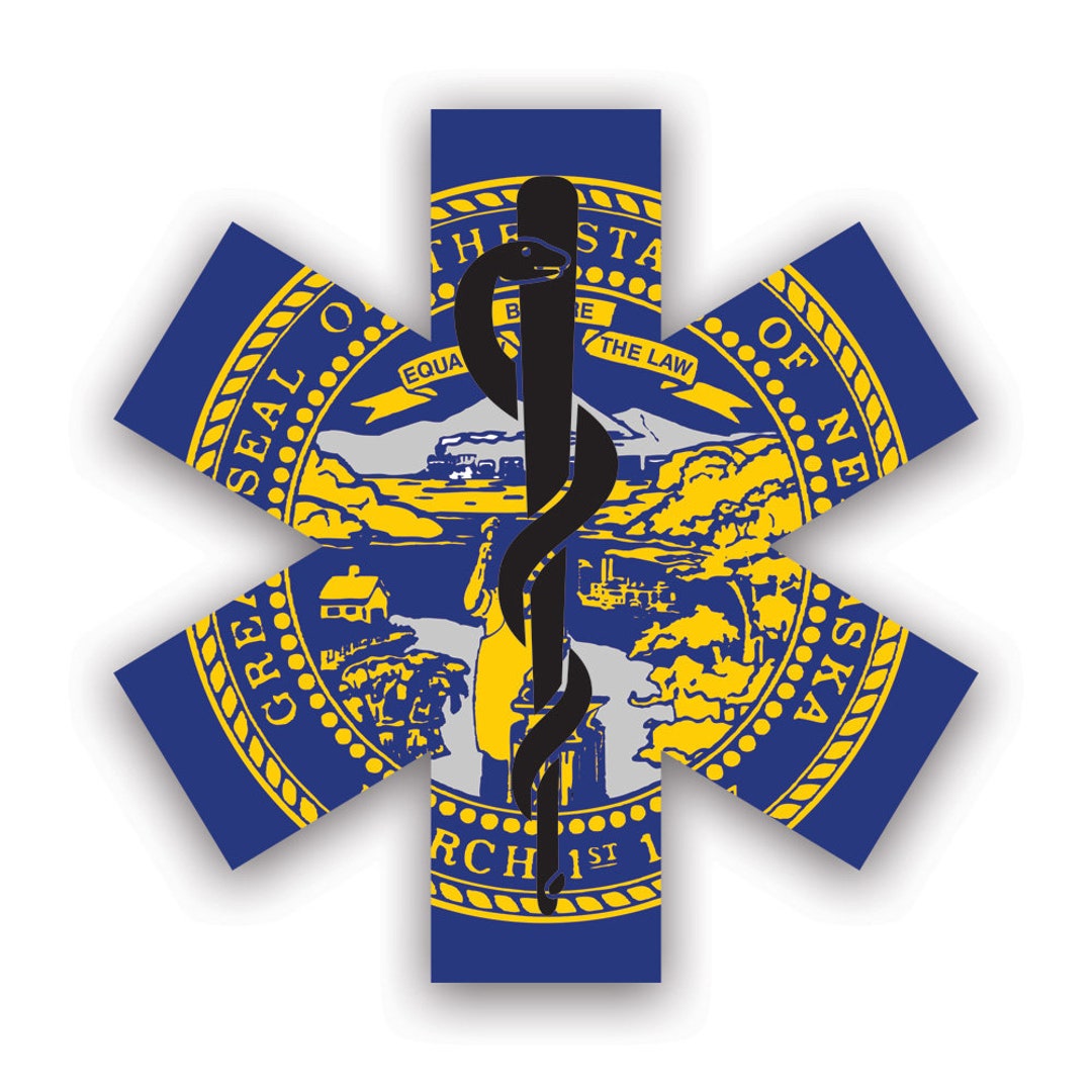 Nebraska Star of Life Flag Sticker - Decal - American Made - UV ...