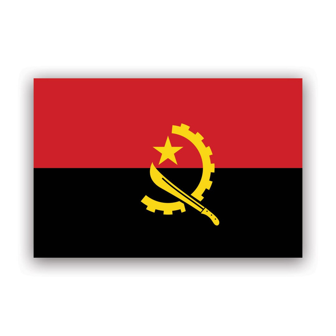 Angolan Flag Sticker - Decal - American Made - UV Protected - Angola ...