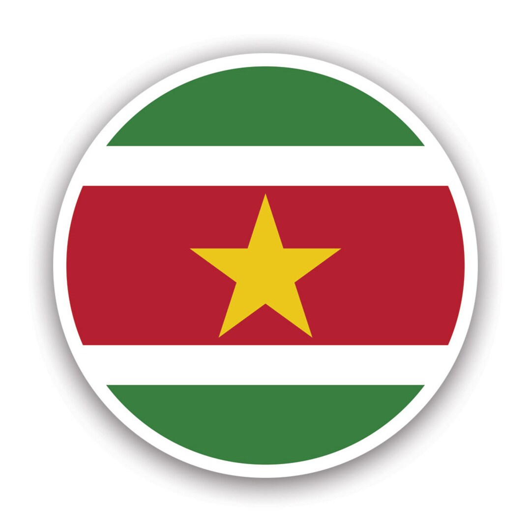 Round Surinamese Flag Sticker - Decal - American Made - UV Protected ...