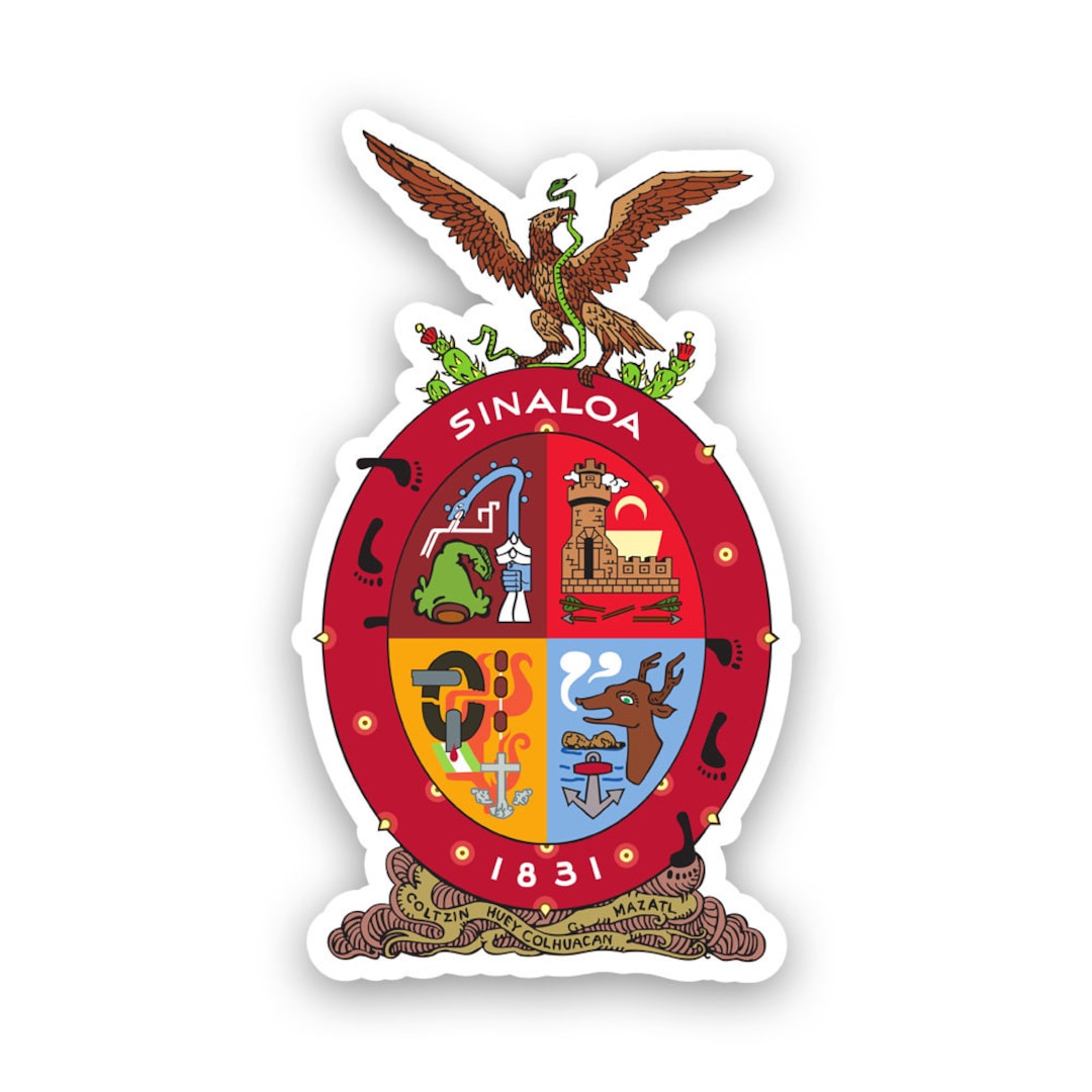 Sinaloa Coat of Arms Sticker - Decal - American Made - UV Protected Si ...