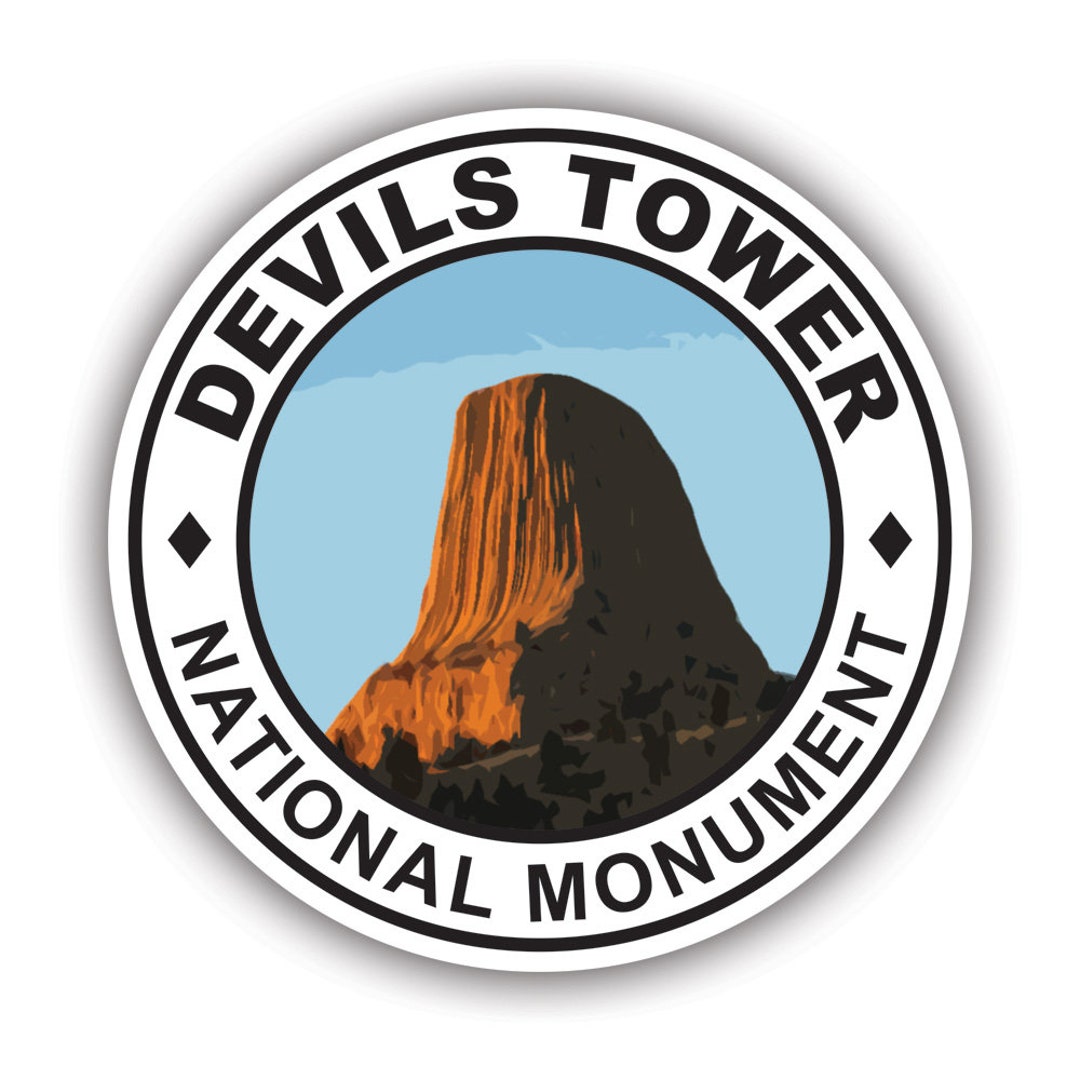 Round Devils Tower National Monument Sticker - Decal - American Made ...