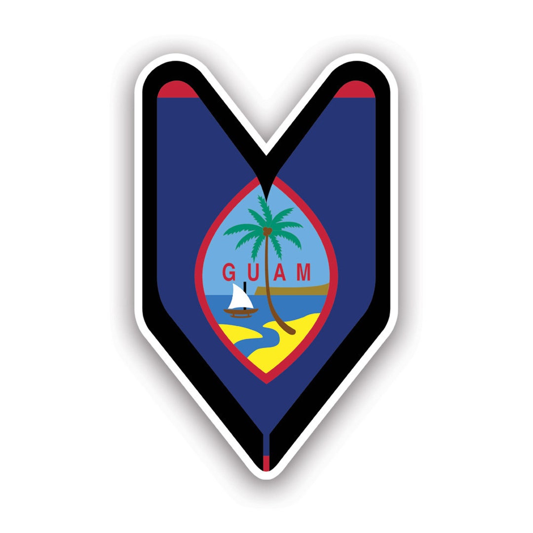 Guam Driver Badge Sticker - Decal - American Made - UV Protected Wakaba ...