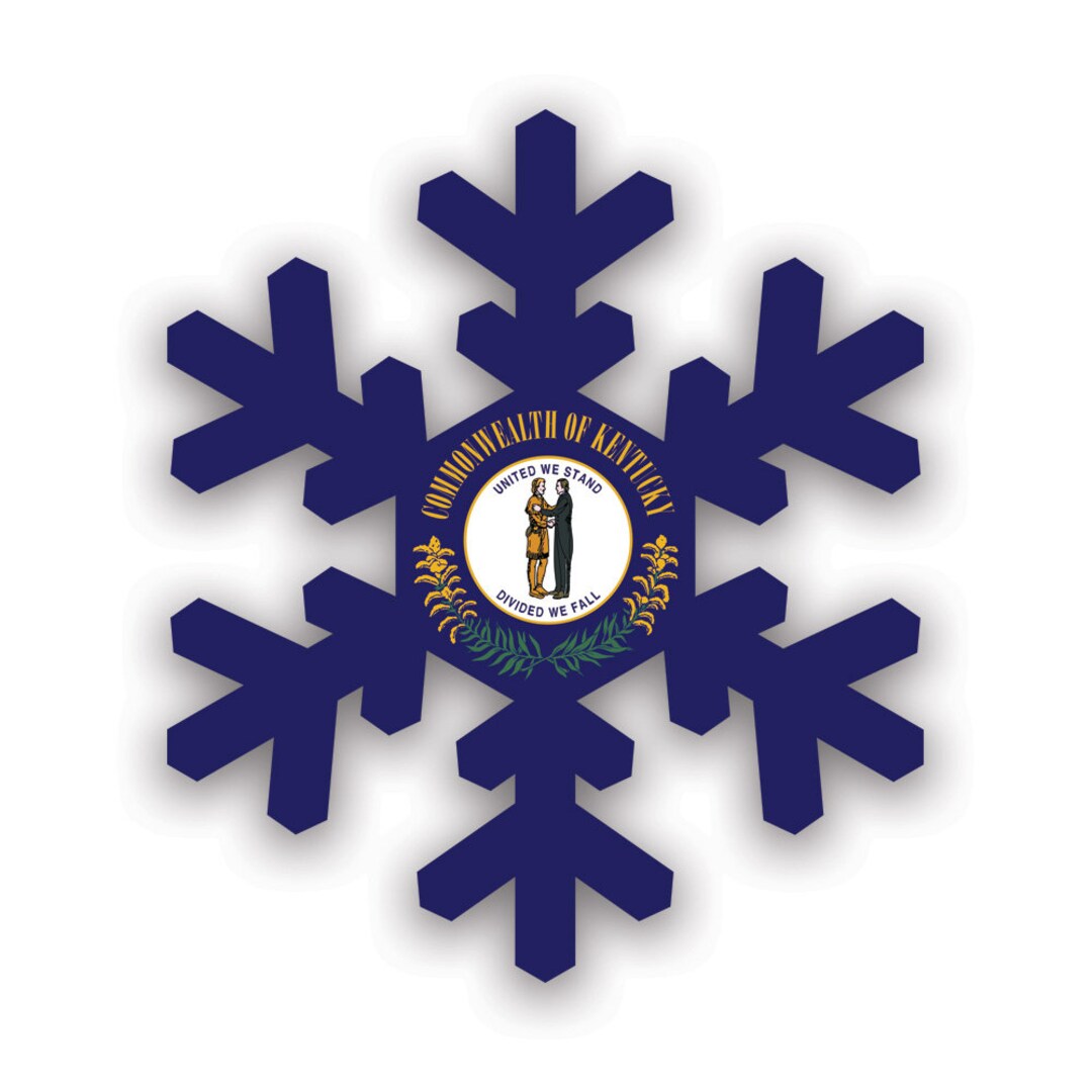 Kentucky Snowflake Sticker - Decal - American Made - UV Protected Ky ...