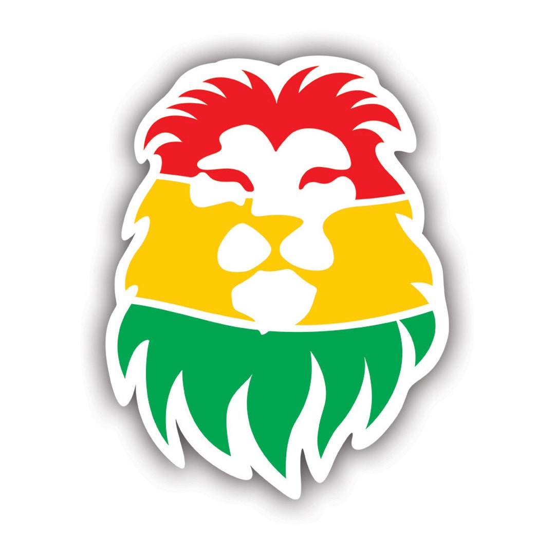 Rasta Lion Sticker Decal American Made UV Protected Rastafari Afro Lion ...