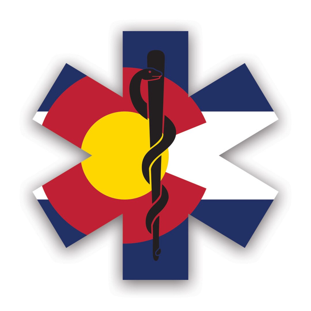 Colorado Star of Life Flag Sticker - Decal - American Made - UV ...