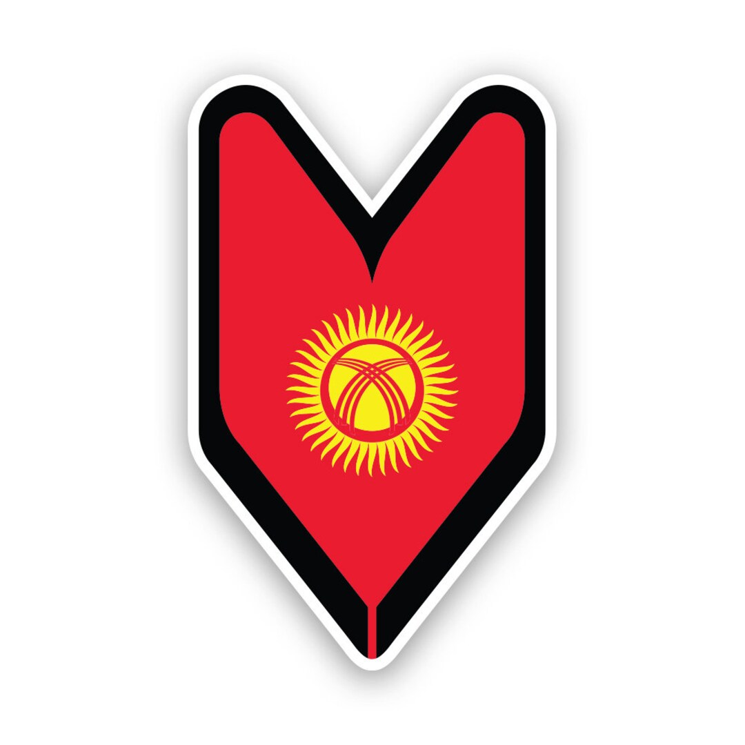 Kyrgyzstani Driver Badge Sticker - Decal - American Made - UV Protected ...
