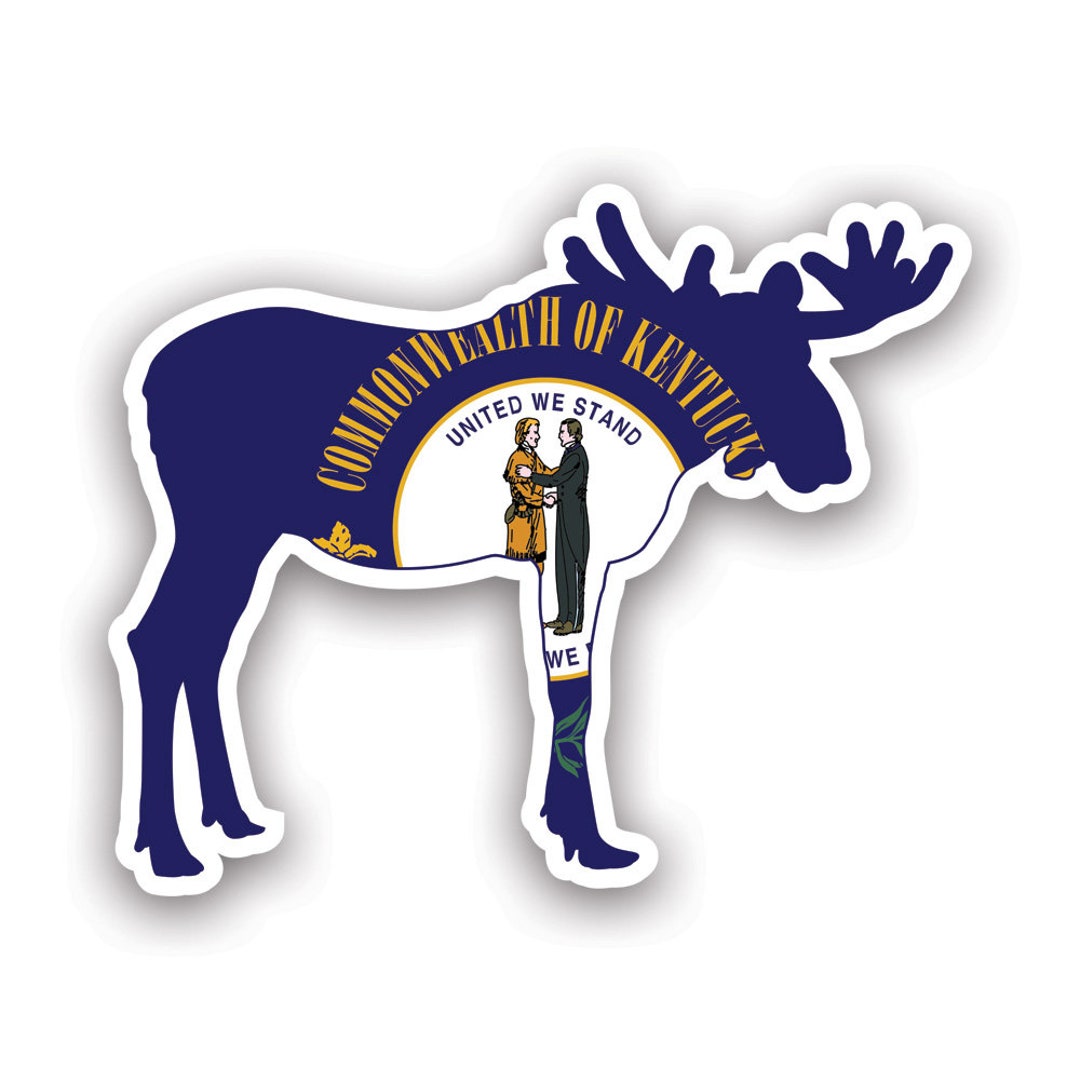 Kentucky Moose Shaped Flag Sticker - Decal - American Made - UV ...