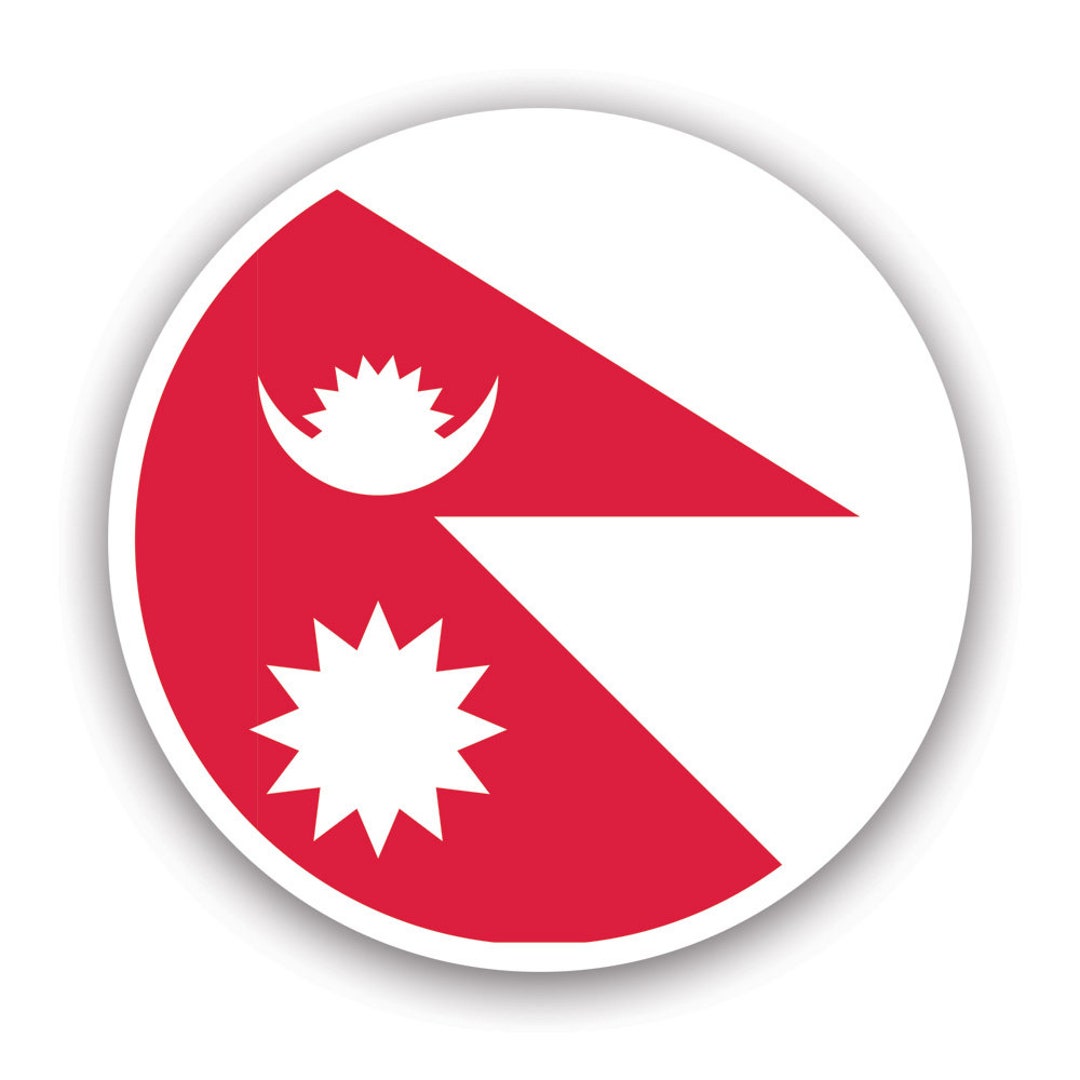 Round Nepalese Flag Sticker - Decal - American Made - UV Protected ...