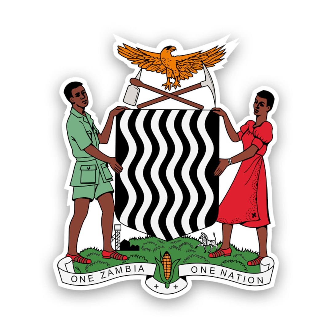 Zambian Coat of Arms Sticker Decal American Made UV Protected Zambia Flag Zmb Zm Coa - Etsy