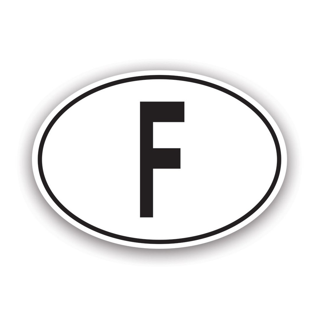 F France Country Code Oval Sticker Decal American Made - Etsy