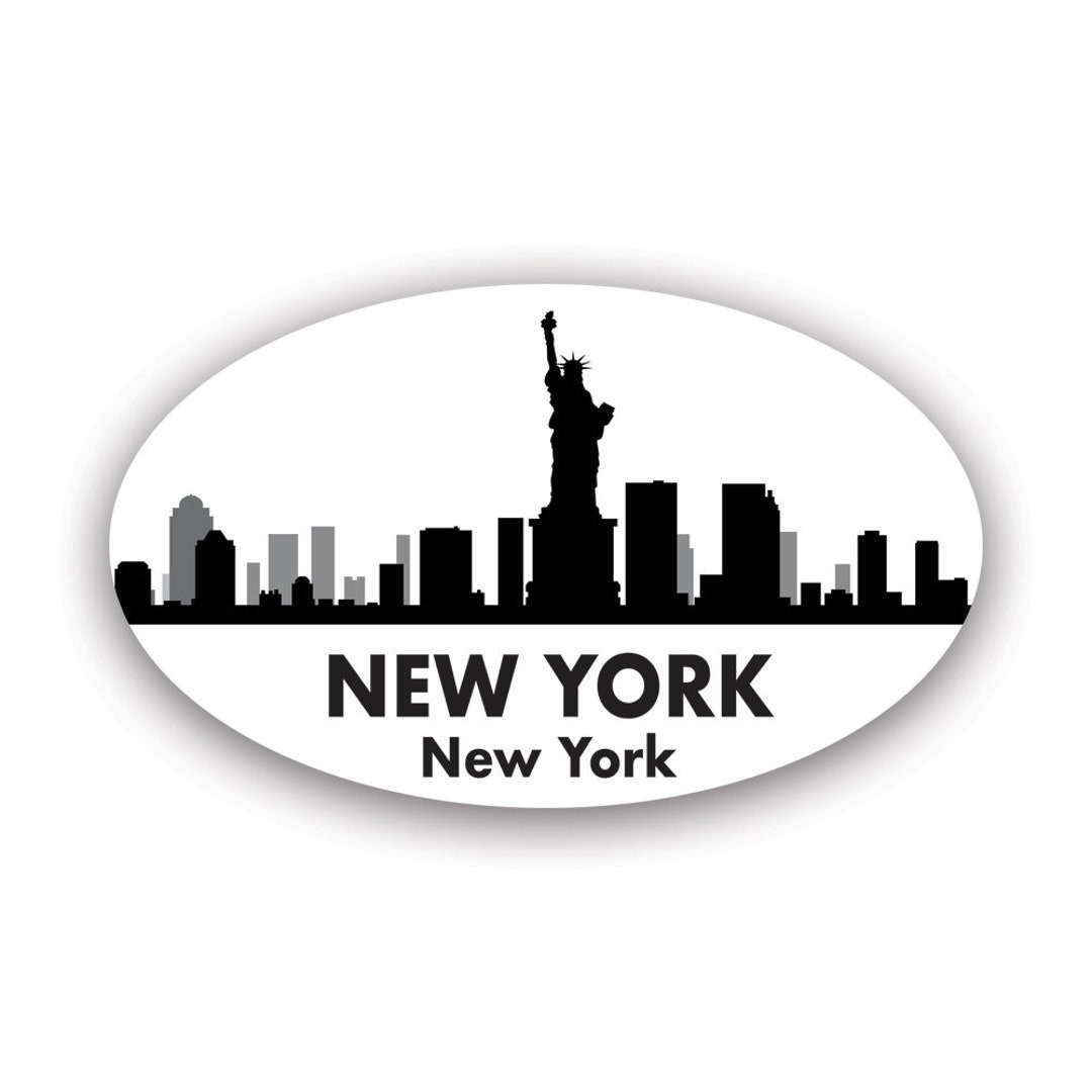 Oval New York Skyline Sticker - Decal - American Made - UV Protected ...