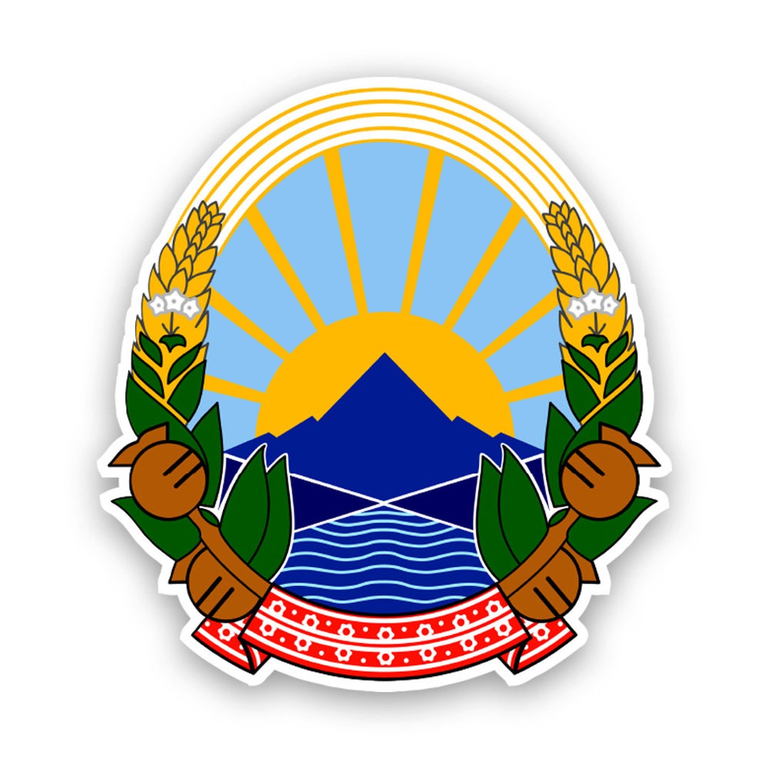 Macedonian Coat of Arms Sticker - Decal - American Made - UV Protected ...