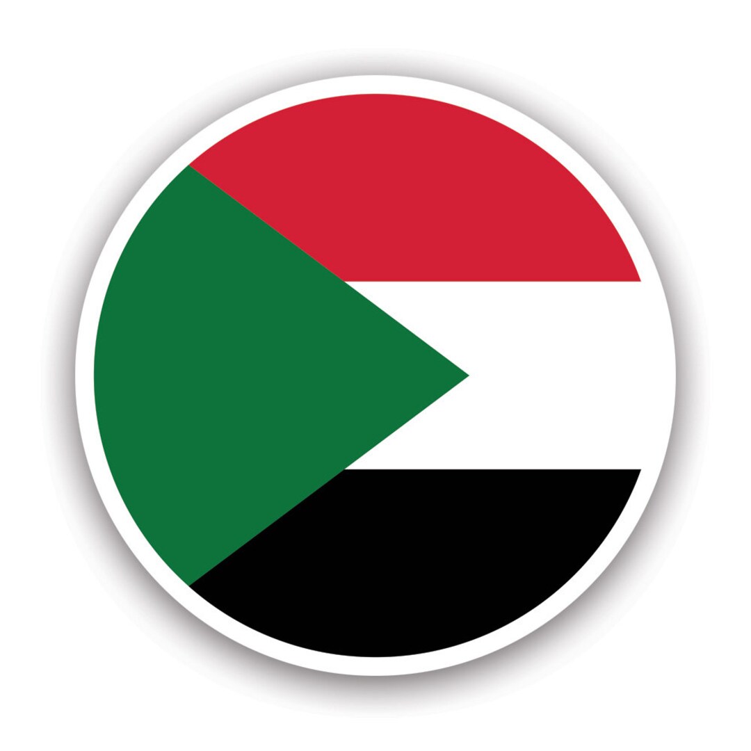 Round Sudanese Flag Sticker - Decal - American Made - UV Protected ...