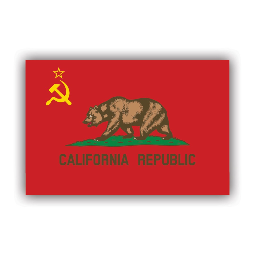 California Communist Flag Sticker - Decal - American Made - UV ...
