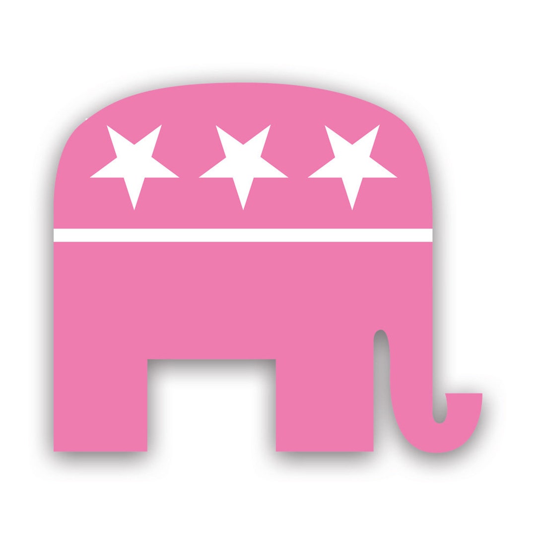 Pink GOP Republican Elephant Sticker Decal Self Adhesive Vinyl ...