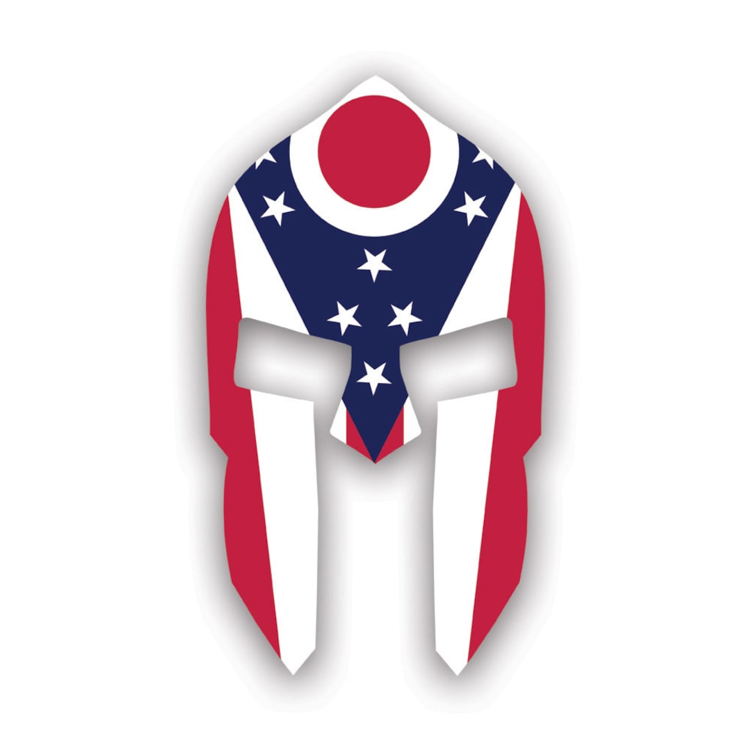 Ohio Flag Spartan Helmet Sticker Decal American Made UV Protected ...